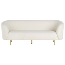 Beliani 3-SITZER-SOFA Polyester Wei&szlig; Loen