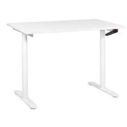 Beliani SCHREIBTISCH wei&szlig; 120/72 cm manuell h&ouml;henverstellbar Destin IV