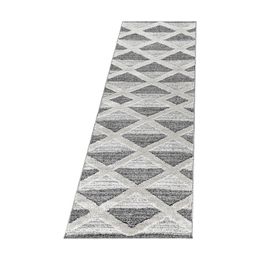 KADIMA DESIGN HOCHFLORTEPPICH EISACK, geometrisch, Florh&ouml;he 20 mm, Grau, 80 x 250 cm