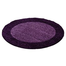 KADIMA DESIGN HOCHFLORTEPPICH RHEIN, mit Bord&uuml;re, Violett, &Oslash; 200 cm