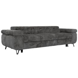 3-SITZER SOFA PETER mit Schlaffunktion - Grau Cord