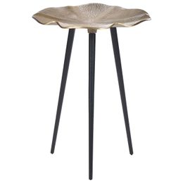 Beliani BEISTELLTISCH gold/schwarz Blattform 37 cm Pudur