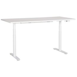 Beliani SCHREIBTISCH wei&szlig; 180/80 cm elektrisch h&ouml;henverstellbar Destin IV