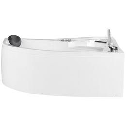 Beliani WHIRLPOOL-BADEWANNE mit LED 100x150x80 cm wei&szlig; Neiva
