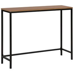 Beliani KONSOLENTISCH dunkler Holzfarbton/schwarz Tulia