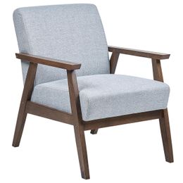Beliani SESSEL hellgrau/dunkelbraun Retro-Design Asnes