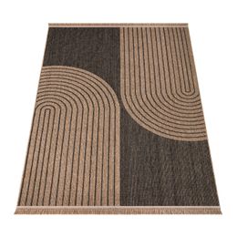 KADIMA DESIGN OUTDOORTEPPICH, in Naturoptik, aus Polypropylen, Anthrazit, 200 x 280 cm