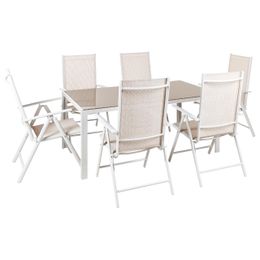 Beliani GARTENM&Ouml;BEL SET 6-Sitzer Aluminium beige Catania