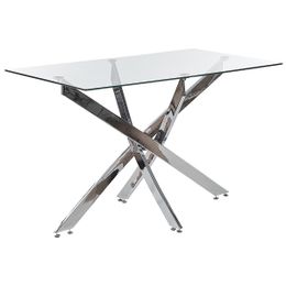 Beliani ESSTISCH 120/70/76 cm Silberfarben Rechteckig Maramo