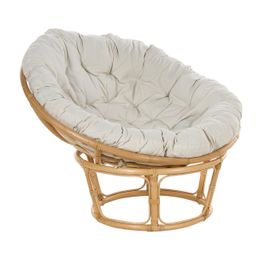 Beliani GARTENSESSEL Rattan helles beige Salvo