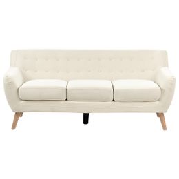 Beliani 3-SITZER-SOFA hellbeige/hellbraun Motala