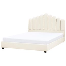 Beliani BETT mit Lattenrost 180/200 cm Cremewei&szlig; Vincennes