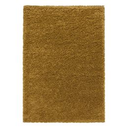KADIMA DESIGN TEPPICH Hochflor SPREE in Gold, einfarbig, 300 x 400 cm