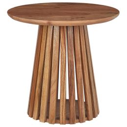 Beliani COUCHTISCH Akazienholz dunkelbraun rund 50 cm Mesilla