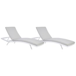 Beliani GARTENLIEGE 2er Set Grau Amelia