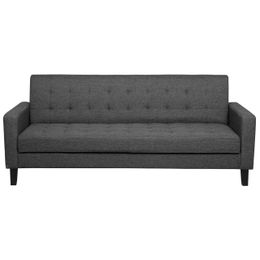 Beliani 3-SITZER-SCHLAFSOFA Polsterbezug Dunkelgrau Vehkoo