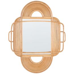 Beliani WANDSPIEGEL Rattan naturfarben 70/90 cm Alcorn