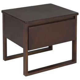 Beliani NACHTTISCH Kiefernholz dunkelbraun rechteckig 41/50 cm Giulia