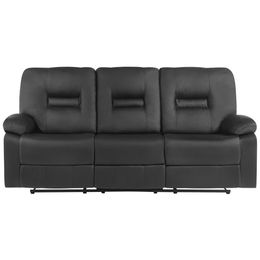 Beliani 3-SITZER-SOFA Kunstleder Schwarz Bergen