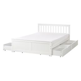 Beliani BETT mit Schubladen 140x200 cm Wei&szlig; Olendon