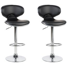 Beliani BARHOCKER 2er-Set Kunstleder Schwarz Conway