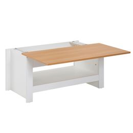 KADIMA DESIGN COUCHTISCH in Anthrazit, Holz mit Stauraum, Abgesetztes Design, Kratz- und Wasserbest&auml;ndig