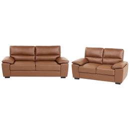Beliani SOFA-SET 5-sitzer Kunstleder Braun Vogar