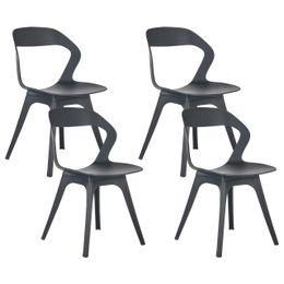 Beliani GARTENSTUHL 4er-Set Schwarz Lachania