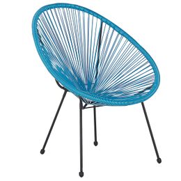 Beliani RATTANSTUHL Kunststoff blau 70 cm Acapulco II