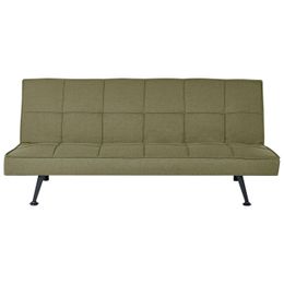 Beliani 3-SITZER-SCHLAFSOFA olivgr&uuml;n Hasle