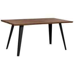 Beliani ESSTISCH 160/90/76 cm Dunkelbraun, Schwarz Rechteckig Witney