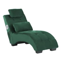 Beliani CHAISELONGUE Samtstoff Gr&uuml;n Simorre