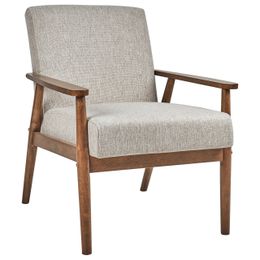 Beliani SESSEL Dunkelbraun/Grau Esrum