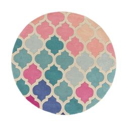 KADIMA DESIGN WOLLTEPPICH DERWENT, geometrisch, aus Wolle, Bunt, &Oslash; 160 cm