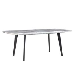 Beliani ESSTISCH 160-200/90/77 cm Wei&szlig; schwarz Rechteckig Mosby