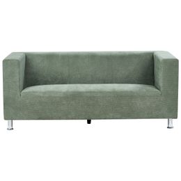 Beliani 3-SITZER-SOFA Stoff gr&uuml;n Floro