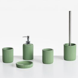 Beliani BADACCESSOIRES Set 5-teilig Gr&uuml;n Camana