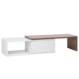 Beliani TV-M&Ouml;BEL Wei&szlig;, Dunkelbraun YONKERS 40/110-159/32 cm