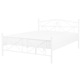 Beliani BETT mit Lattenrost 140x200 cm Wei&szlig; Rodez