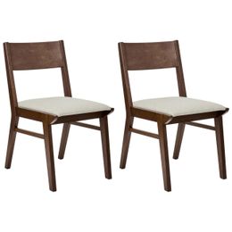 Beliani ESSZIMMERSTUHL 2er-Set Hellbeige Enola