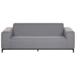 Beliani GARTENSOFA 3-Sitzer grau/schwarzes Gestell Rovigo
