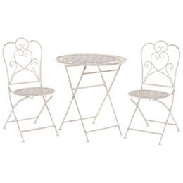 Beliani BALKONSET 2-Sitzer Klapptisch Metall beige Trieste