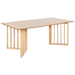 Beliani ESSTISCH Holz hellbraun 200/100 cm Leandra