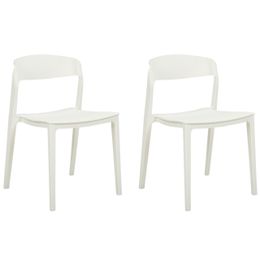 Beliani ESSZIMMERSTUHL 2er-Set Kunststoff Wei&szlig; Somers