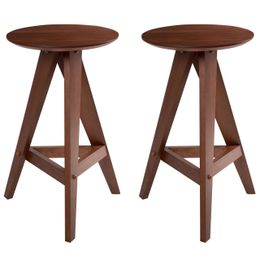Beliani BARHOCKER 2er-Set Dunkelbraun Aroma