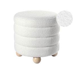 Beliani POUF Cremewei&szlig; Chilly