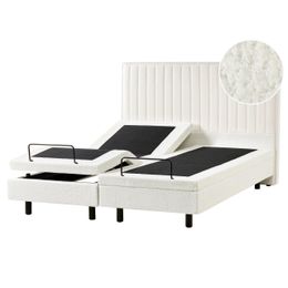 Beliani BETT 160/200 cm Cremewei&szlig; Duke II