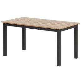 Beliani GARTENTISCH Heller Holzfarbton Messina