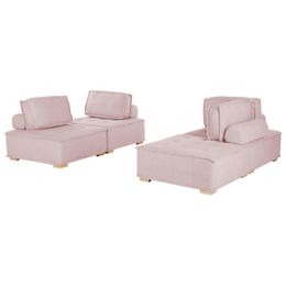 Beliani 4-SITZER SOFA SET Polsterbezug Rosa Tibro