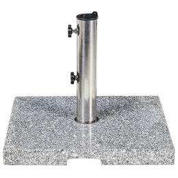 Beliani SONNENSCHIRMST&Auml;NDER Granit/Edelstahl grau 45/45 cm Ceggia